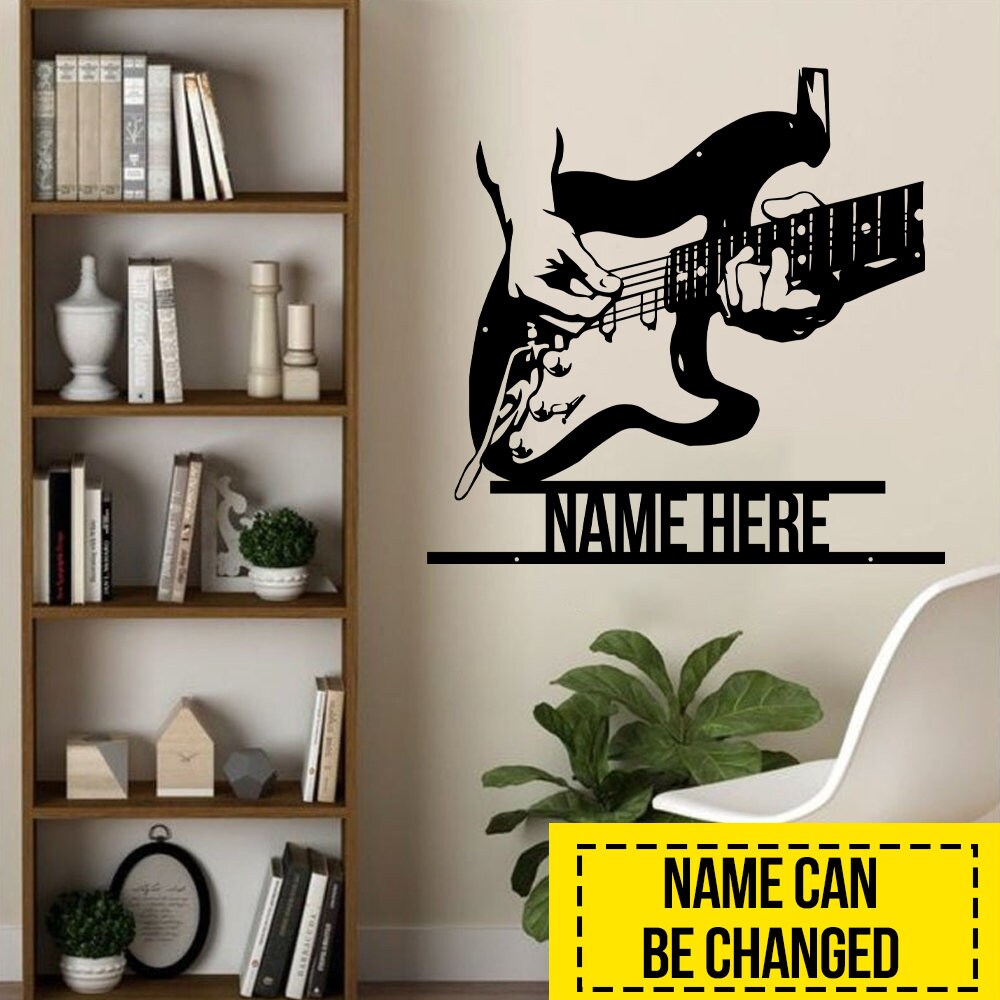 Custom Metal Guitar Sign, Guitar Wall Decor, Metal Wall Art, Guitar ...