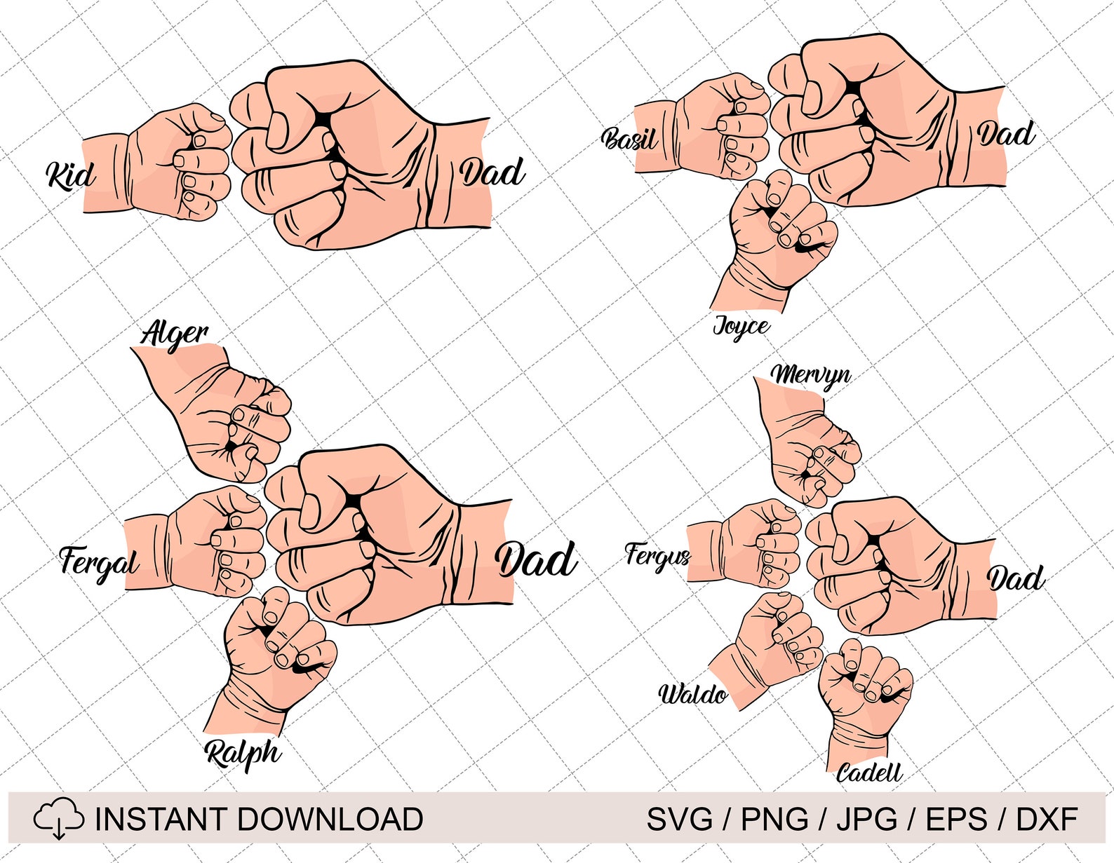 Personalized Father's Day Fist Bump Set Fathers and - Etsy Finland