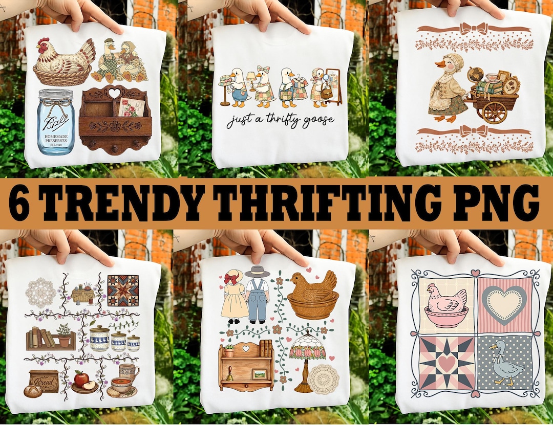 Thrifted Grandma Core Goose PNG, Grandma Core Png, Granny Sweater, Cozy ...