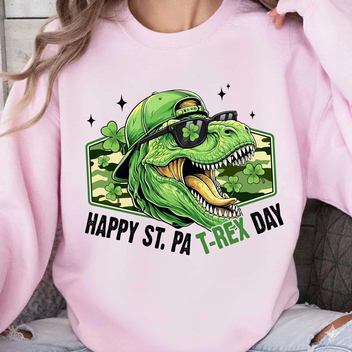 Happy St.pat-rex Day Png PNG, Camo St Patricks Png, St Patrick Dinosaur ...