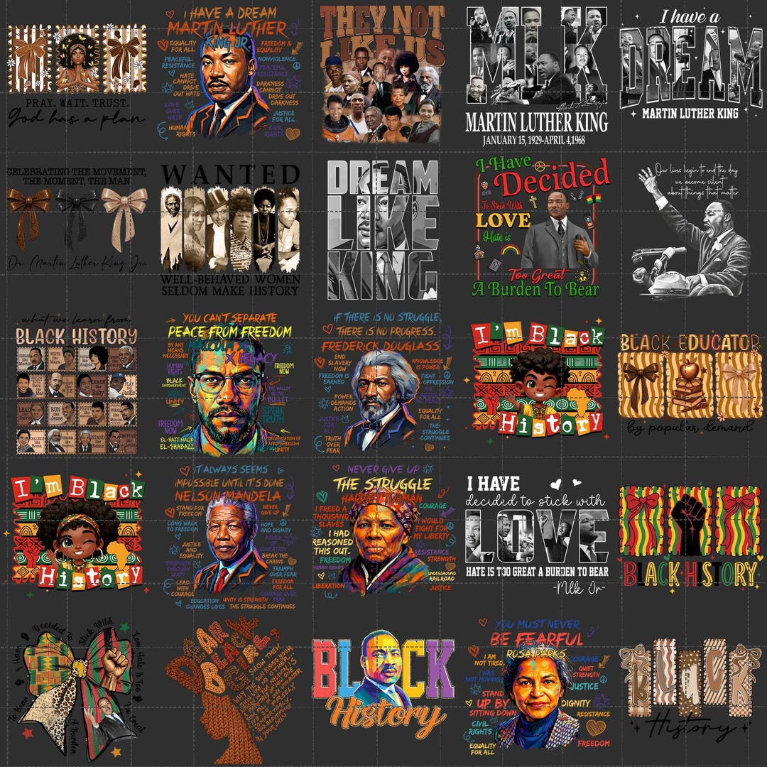 Trendy Martin Luther King Day 2026 PNG Bundle, I Have a Dream Png, MLK ...
