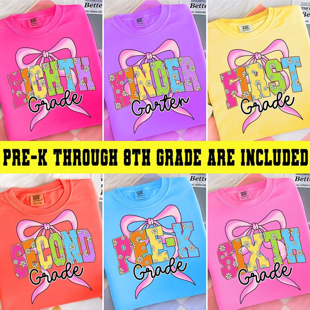 Preppy Back to School Png Bundle, Kindergarten Png, First Day of School ...