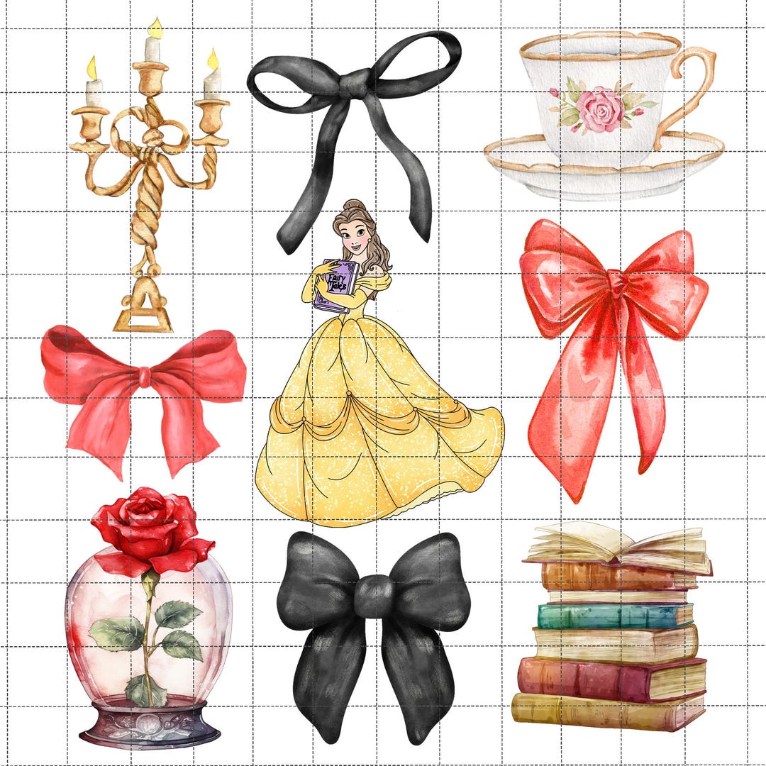 Watercolor Princess Coquette Bow Png, Beauty Princess Png, Yellow Dress ...