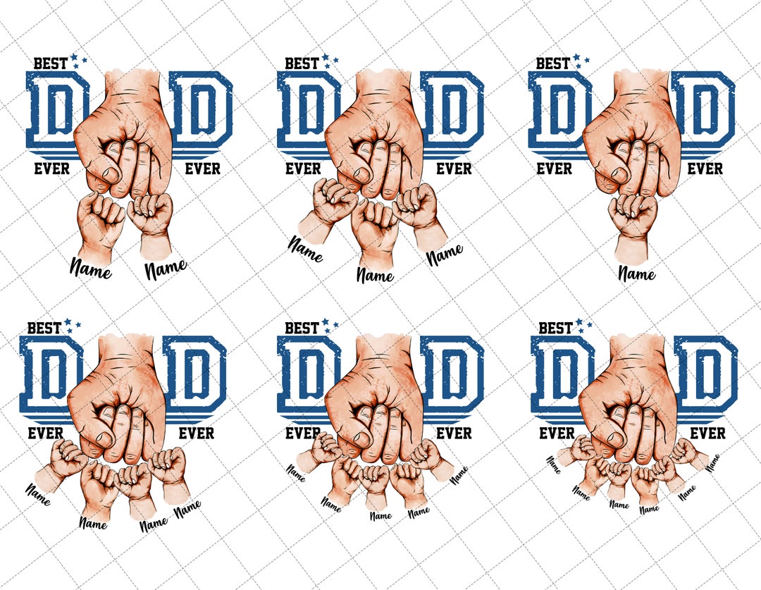 Personalized Best Dad Ever Png, Fist Bump Set Png, Dad Hand Fist Bump ...