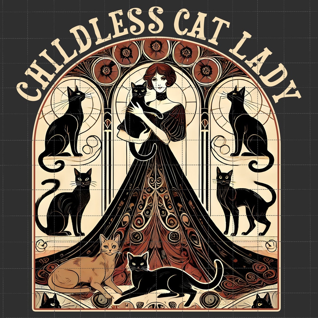 Vintage Childless Cat Lady Png, Madam President Png, Women President ...
