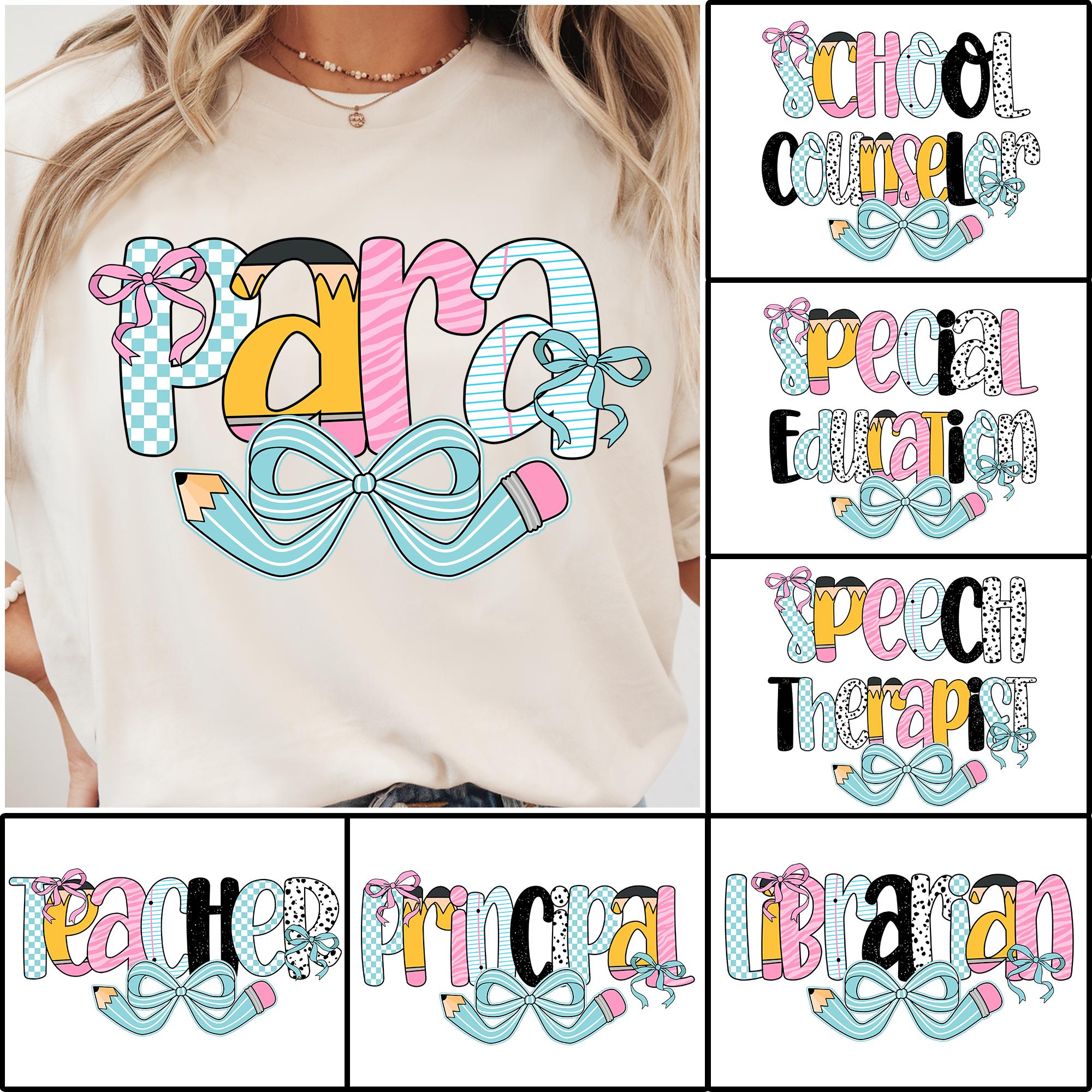 Preppy Back to School Bundle PNG, Coquette School Occupation Png ...