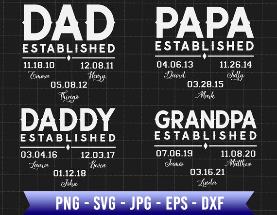 Dad Established Svg Best Dad Svg Father's Day Gift - Etsy