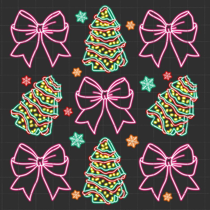 Neon Christmas Cards - Etsy