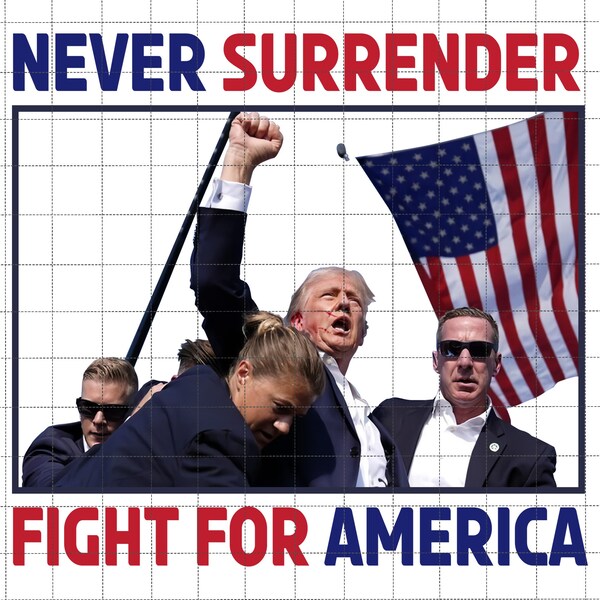 Trump Never Surrender Transfer - Etsy