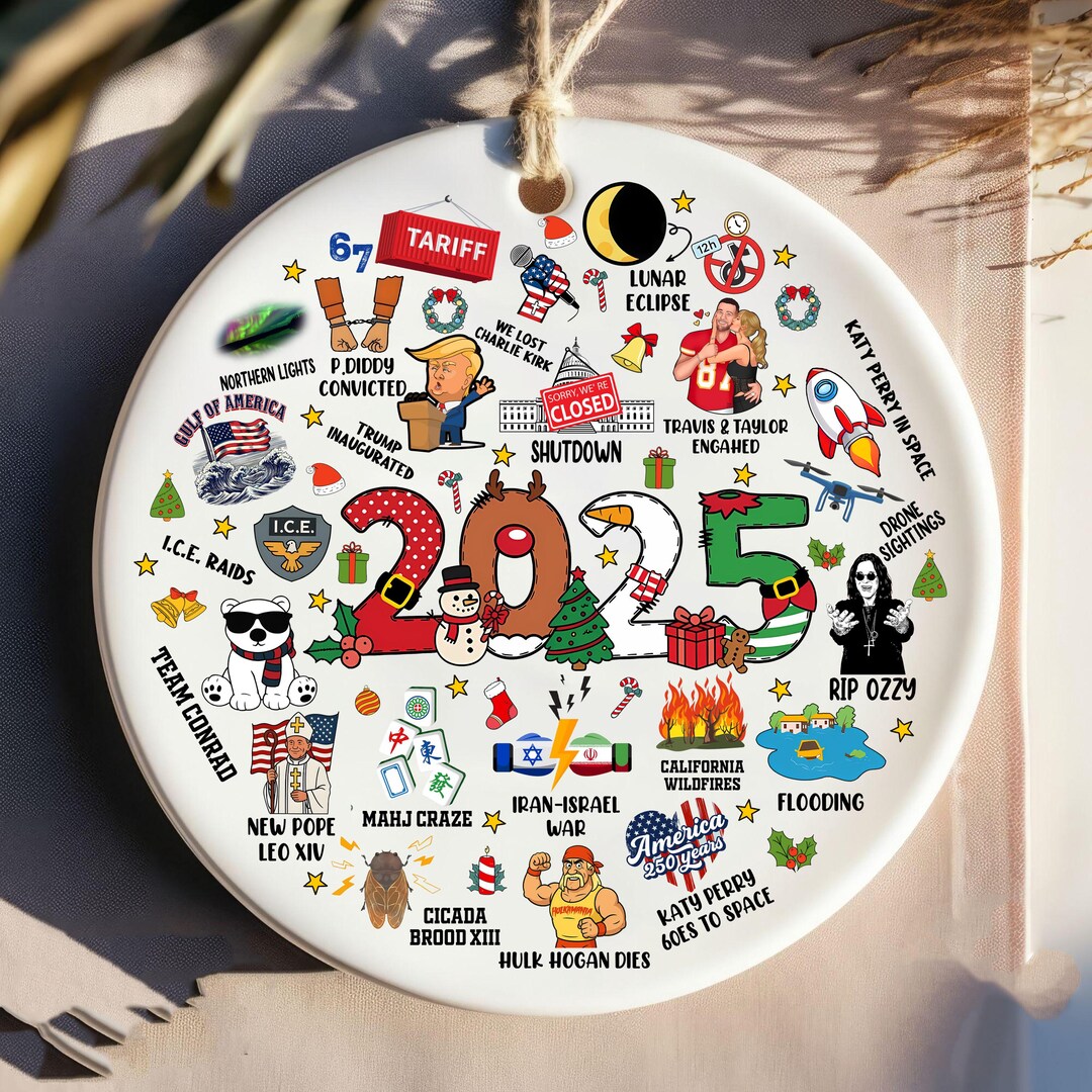 Notable Events 2025 Christmas Ornament PNG, Funny 2025 Major Events Png ...
