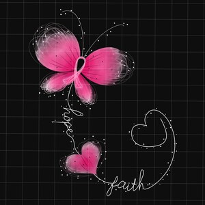 Butterflies Faith Hope Love Png, Breast Cancer Butterflies Png, Cancer ...