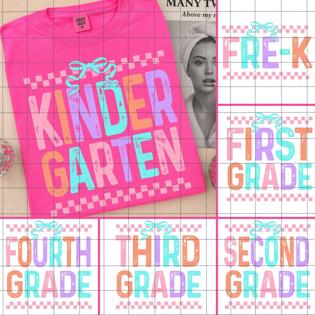 Preppy Back to School Png Bundle, First Day of School, Pre-k 1st/2nd ...