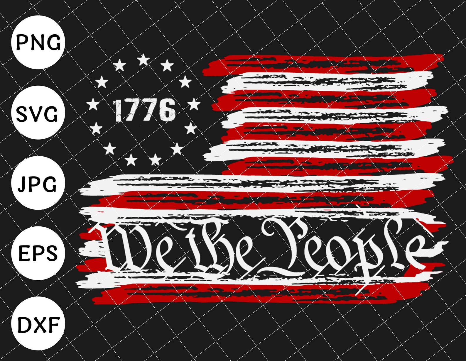 We the People 1776 Svg Distressed American Flag Svg 4th of - Etsy Canada