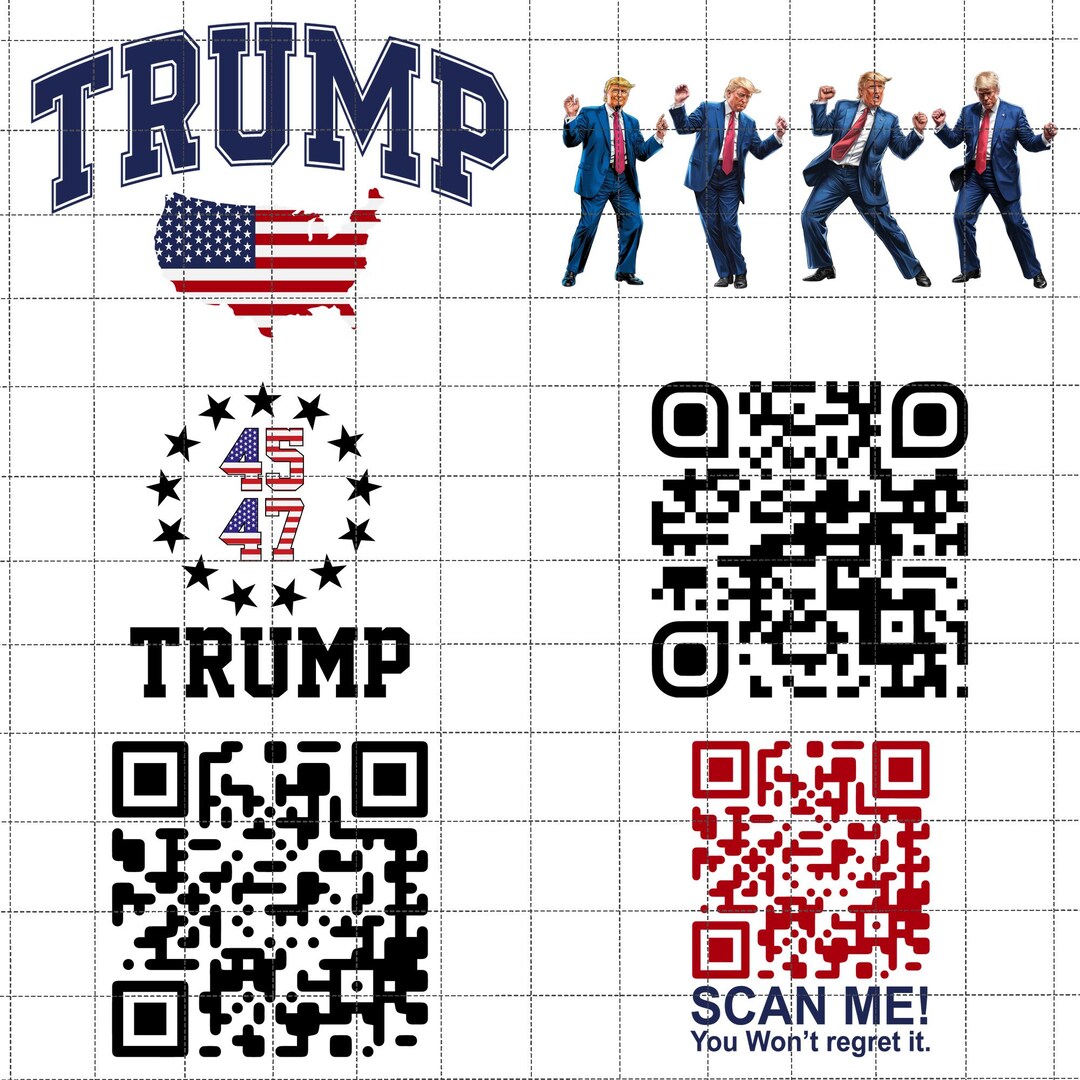 Trump YMCA QR Code Dance Png Svg Bundle, Funny President Trump Svg ...