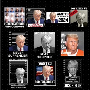 Trump Mugshot PNG SVG Bundle, Trump Legend Svg, Trump Never Surrender ...
