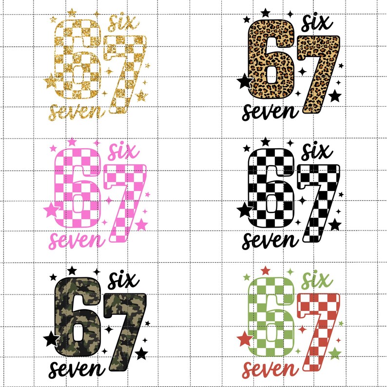 Six Seven 67 PNG SVG Bundle, Funny Viral Meme 67 Svg for Cricut ...