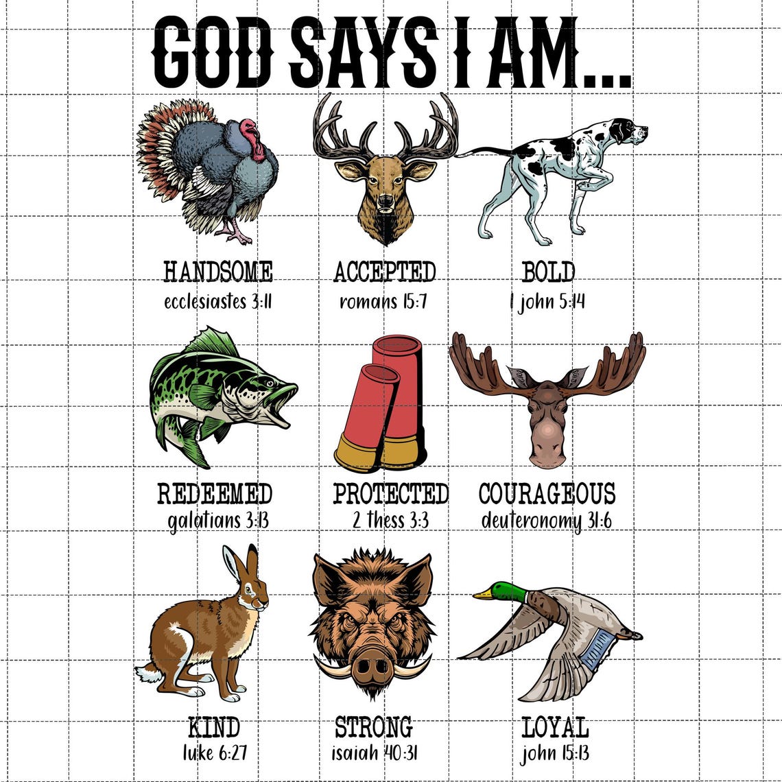 God Says I Am Hunting Png, Deer Hunting Png, Retro Christian Png ...