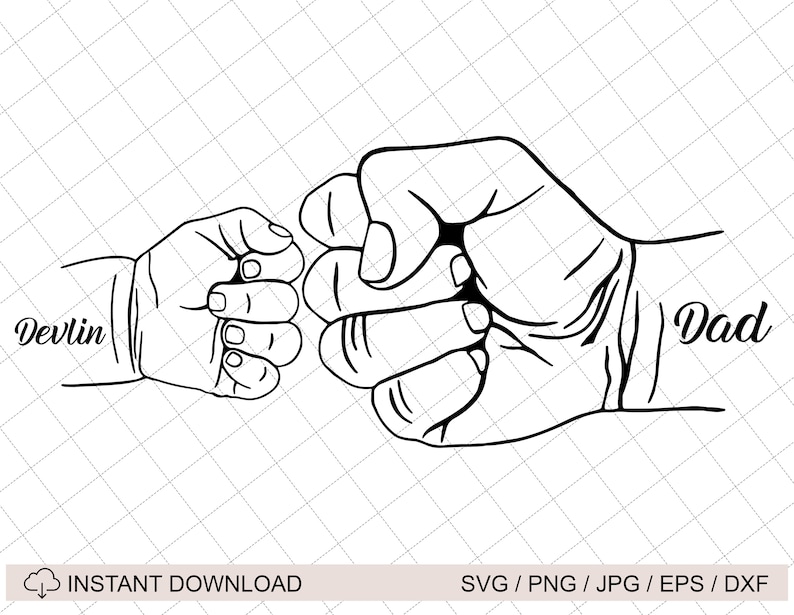 Personalized Father's Day Fist Bump Set Fathers and A - Etsy