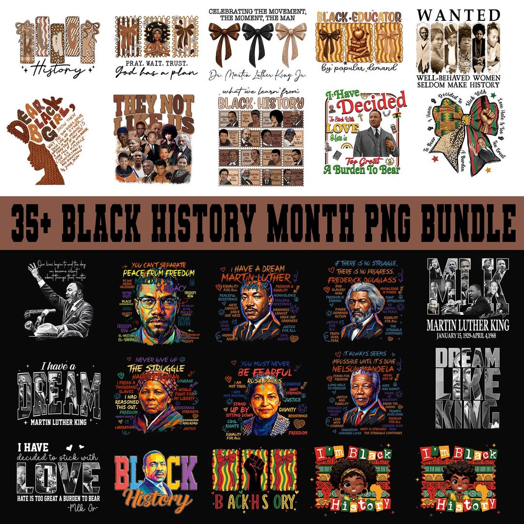 Black History Month Bundle Png Bundle, Martin Luther King Png, MLK Days ...
