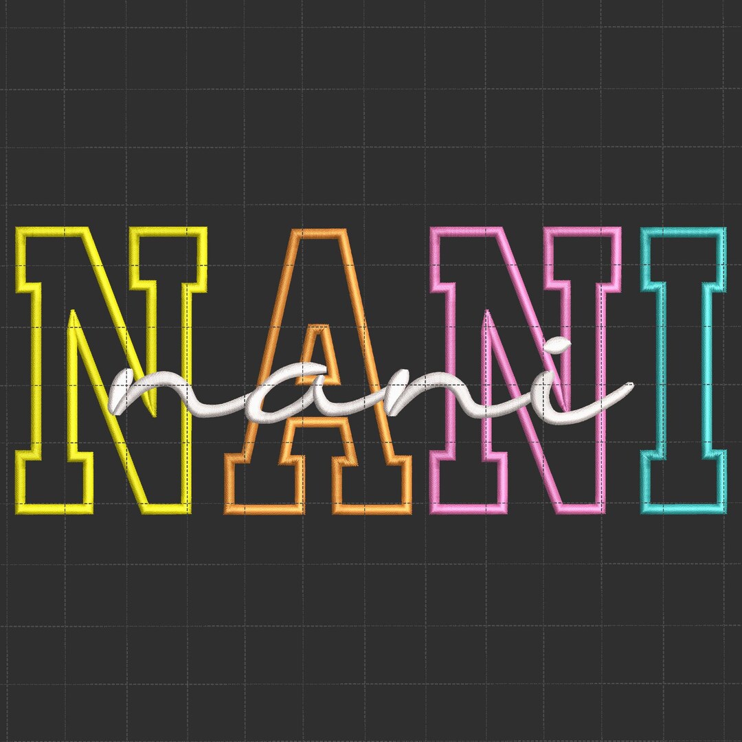 Embroidery Nani Shirt, Varsity Nani Appliqué Embroidery File, Mother's ...