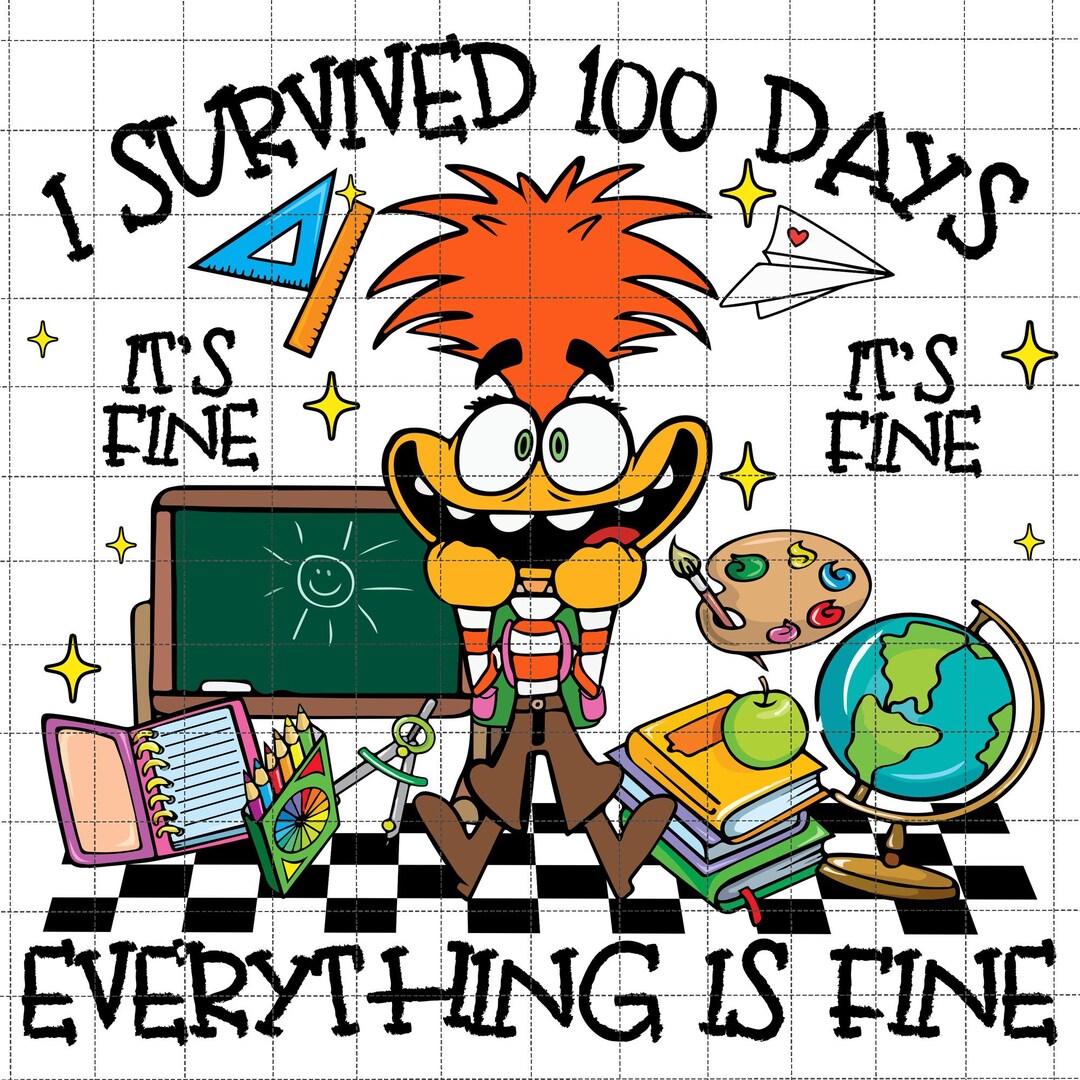I Survived 100 Days of School Png, Emotions Cartoon Png, Teacher ...