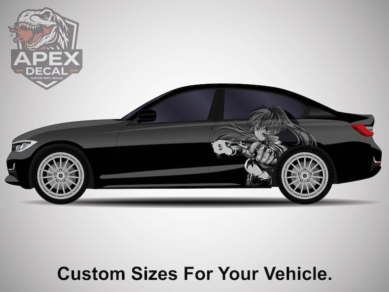 Anime Girl Car Side Wrap, Full Color Vinyl Decal, JDM Graphics - Etsy ...