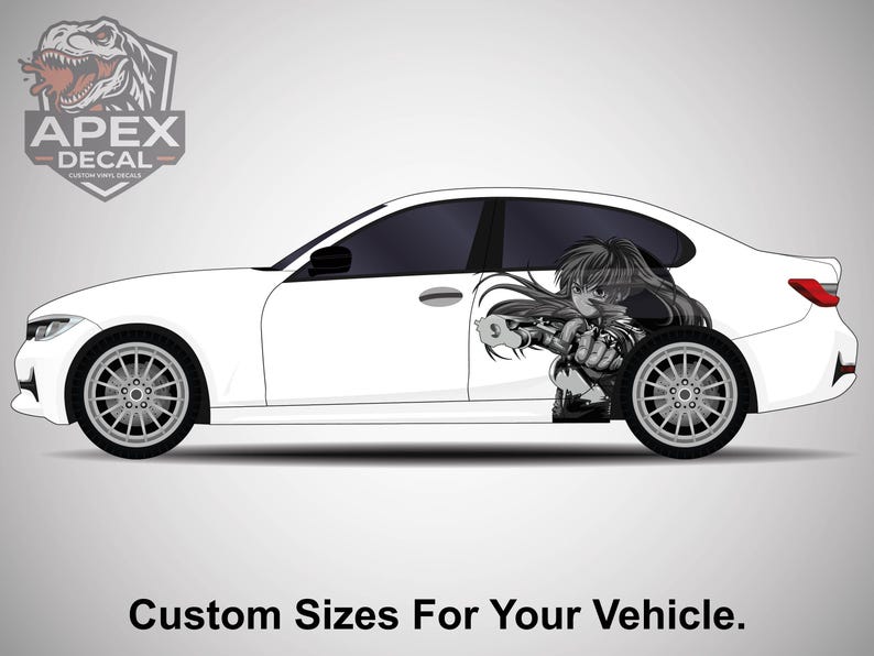 Anime Girl Car Side Wrap, Full Color Vinyl Decal, JDM Graphics - Etsy ...