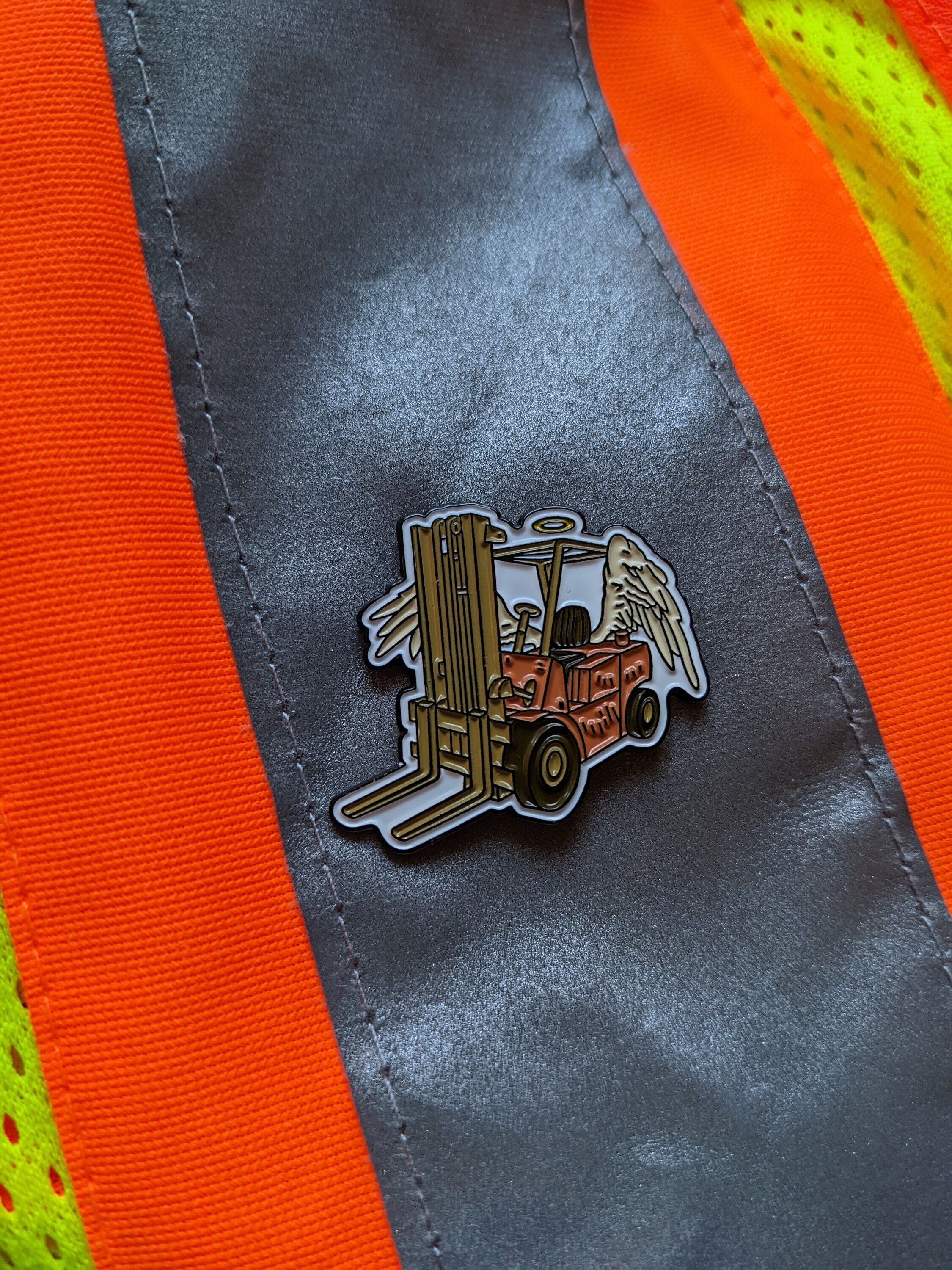 Saint Forklift Enamel Pin - Etsy UK