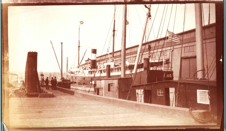 1890s Paper Photos of New York City Harbor & Bridge - Etsy