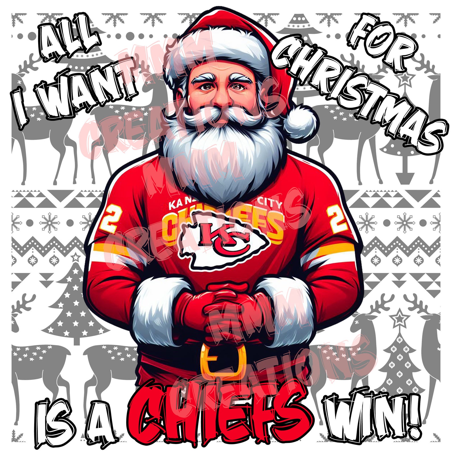 Chiefs Santa Christmas Design - Etsy