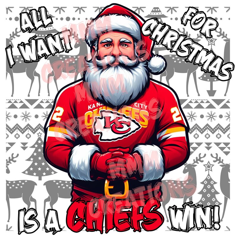 Chiefs Santa Christmas Design - Etsy