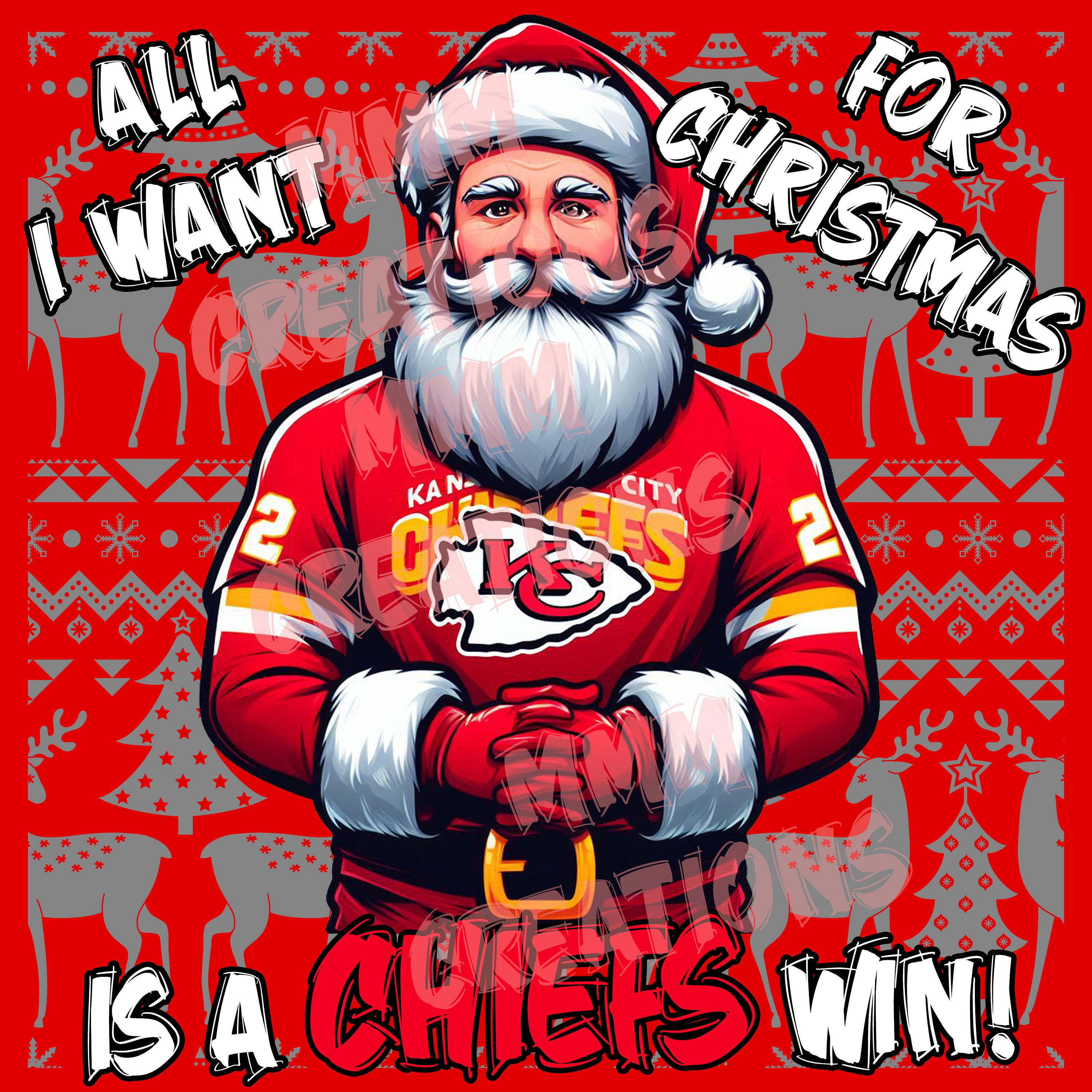 Chiefs Santa Christmas Design - Etsy