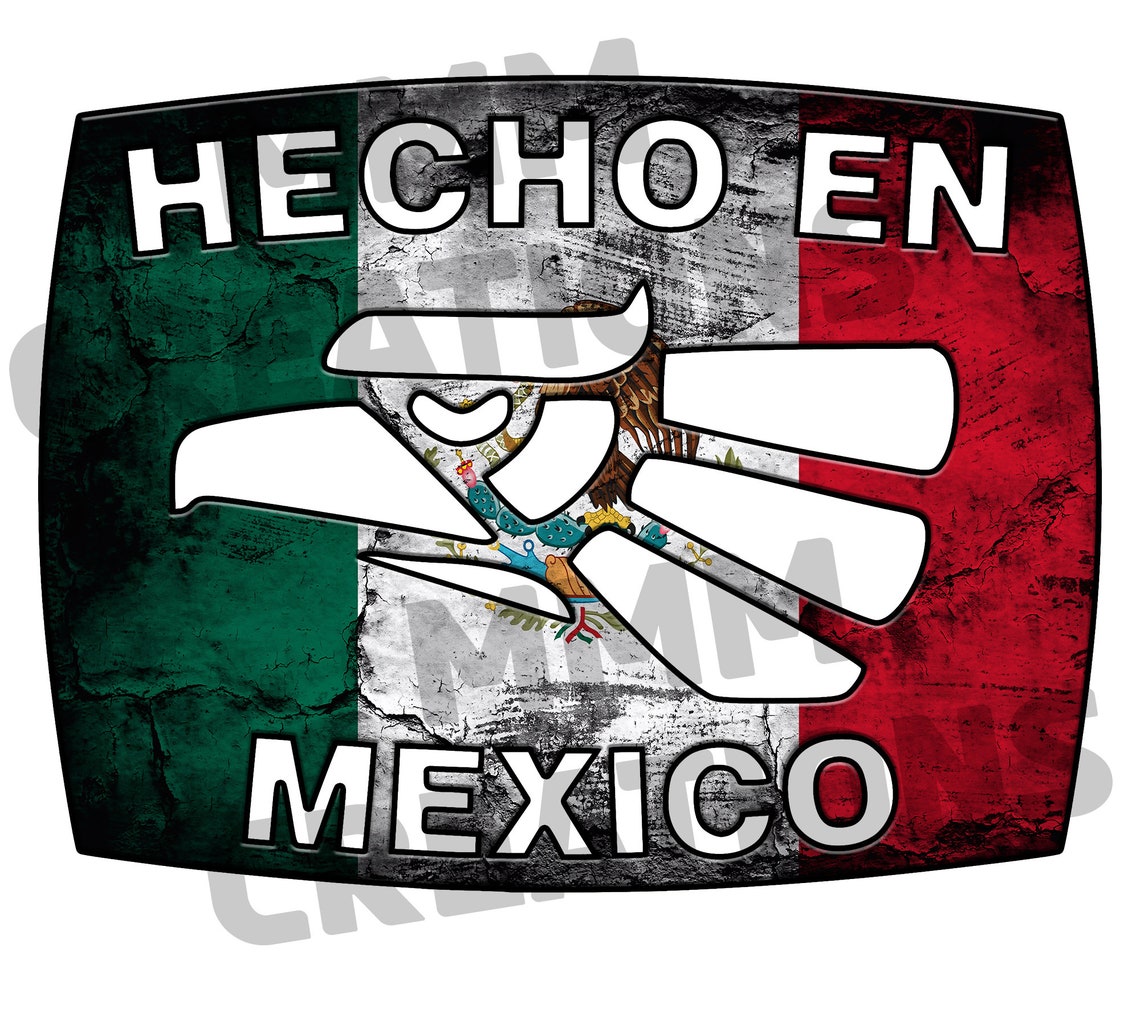 Hecho En Mexico With Flag PNG - Etsy