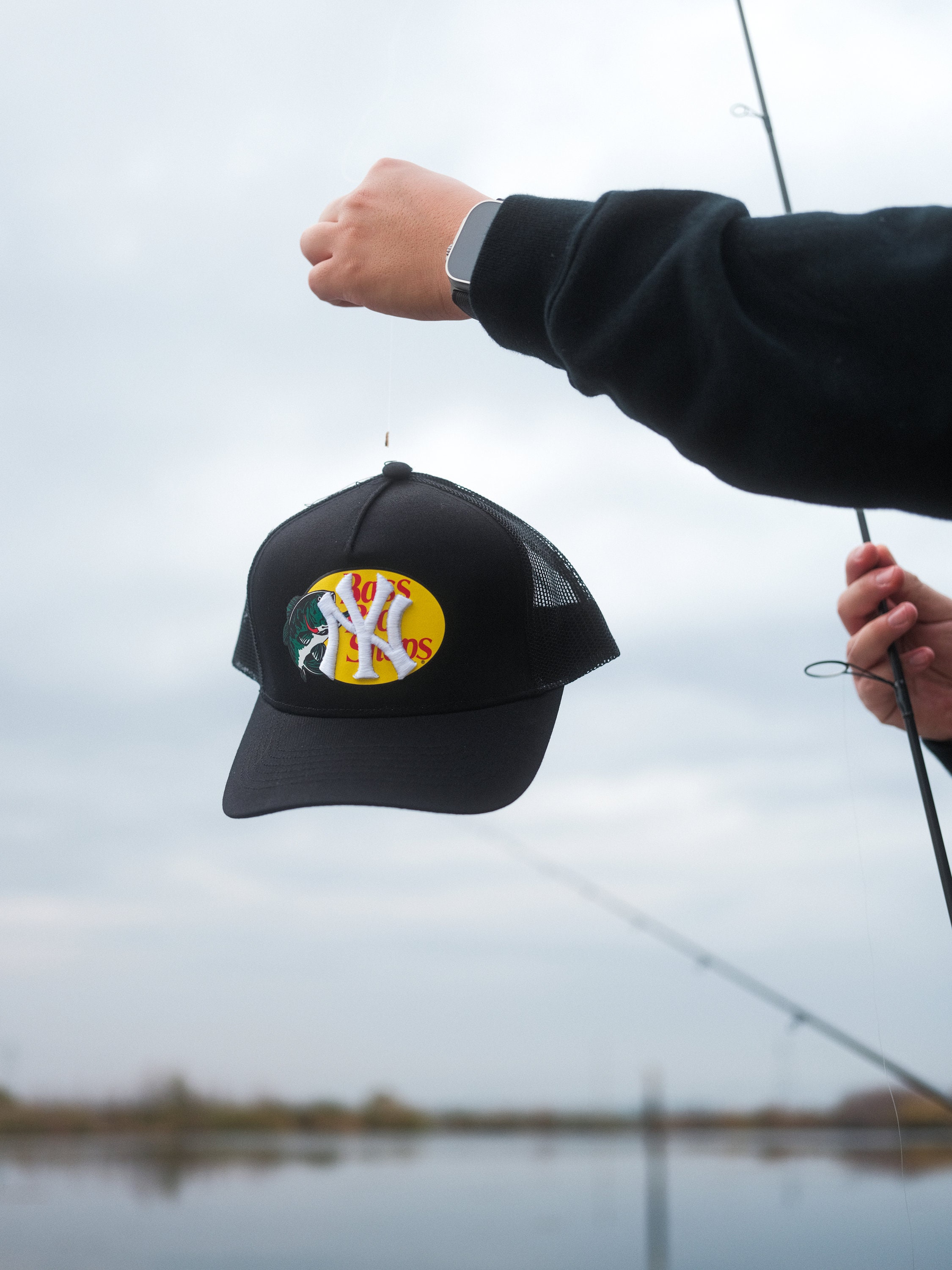 NY Yankees Bass Pro Shop MLB Team Custom Embroidered Trucker Hat ...