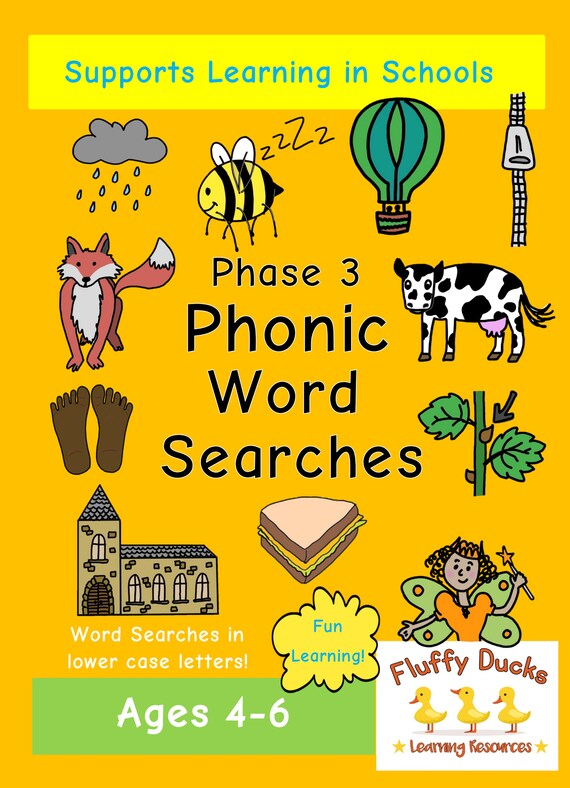 Phase 3 Phonics Book Word Searches Age 4 Digital Download - Etsy