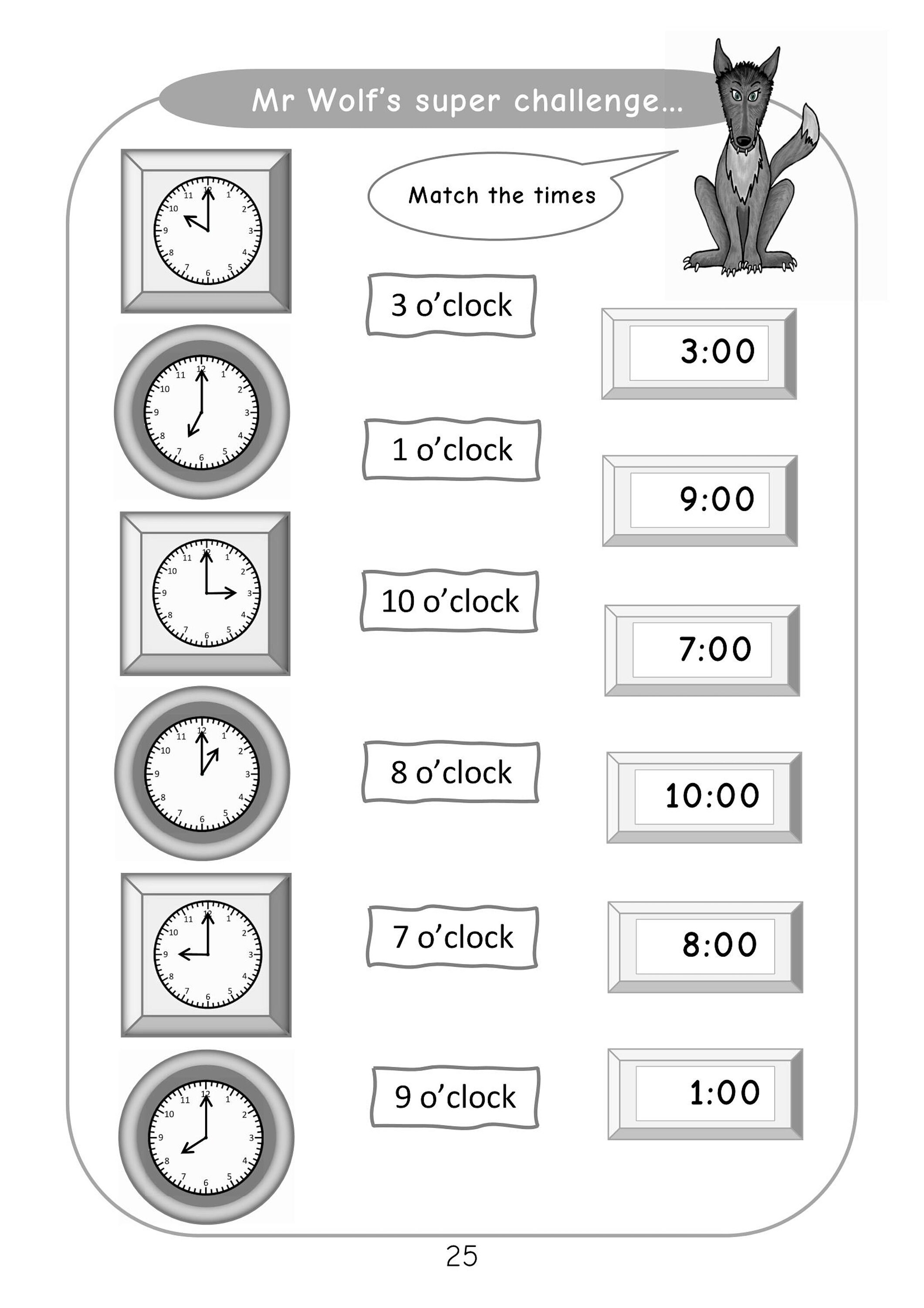 Telling the Time With Mr Wolf Year 1 Maths Measures Age 5+ Digital ...