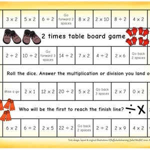 Times Tables Board Games Digital Download 2x to 12x - Etsy