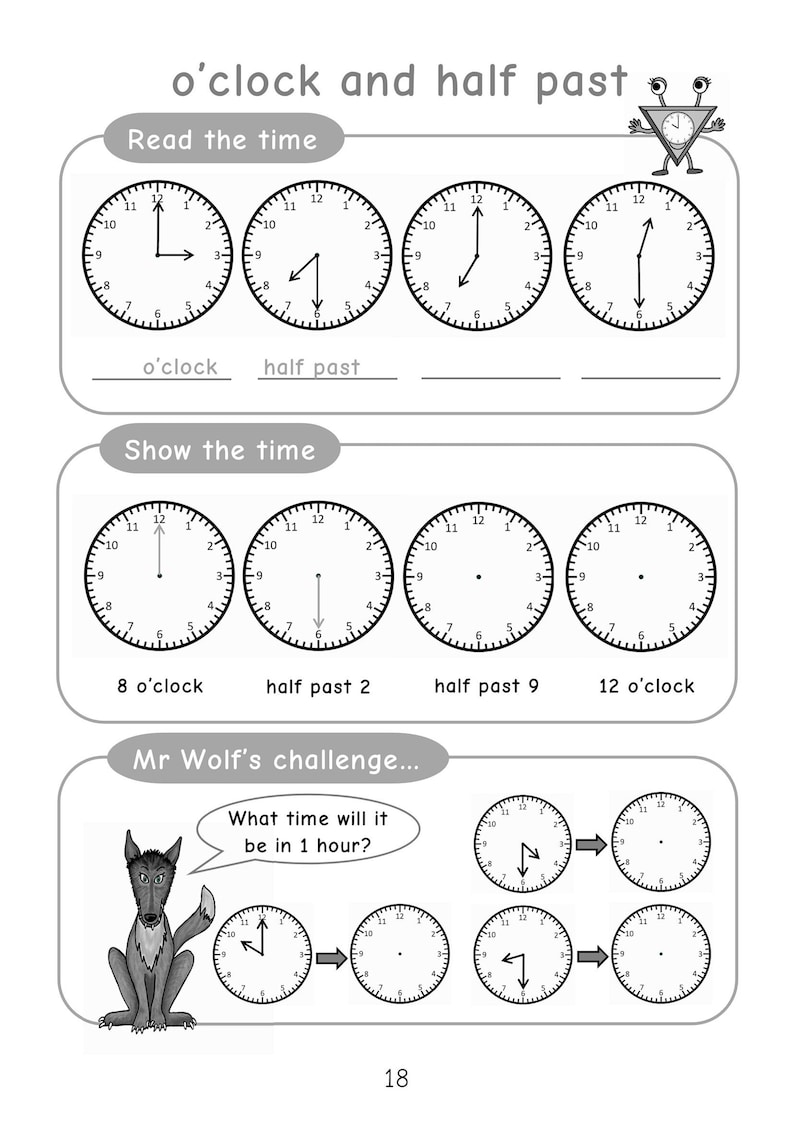 Telling the Time With Mr Wolf Year 1 Maths Measures Age 5+ Digital ...