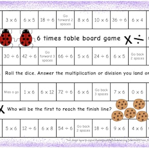 Times Tables Board Games Digital Download 2x to 12x - Etsy