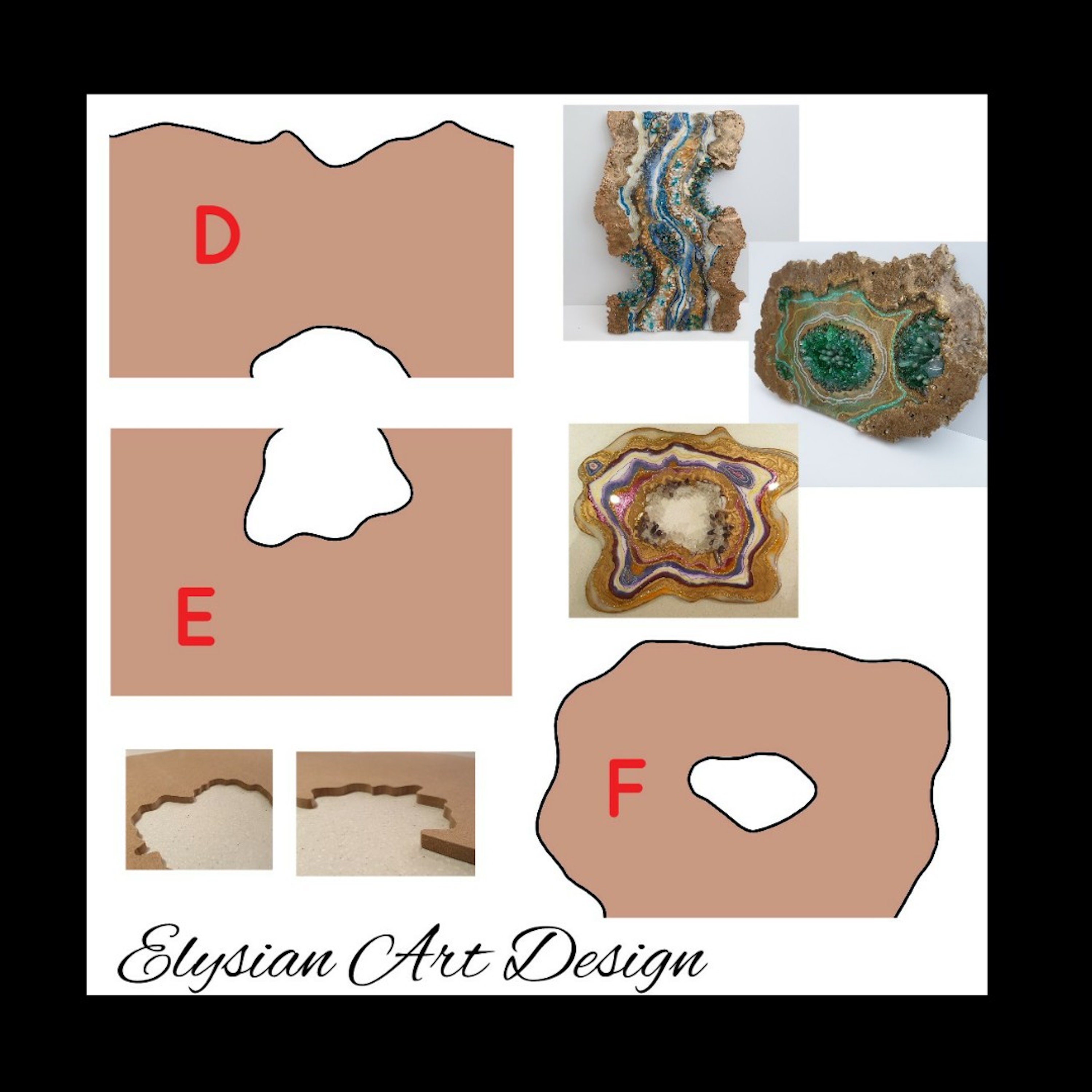 MDF Geode Slice Shapes EXTRA LARGE 36''x24'' - Etsy