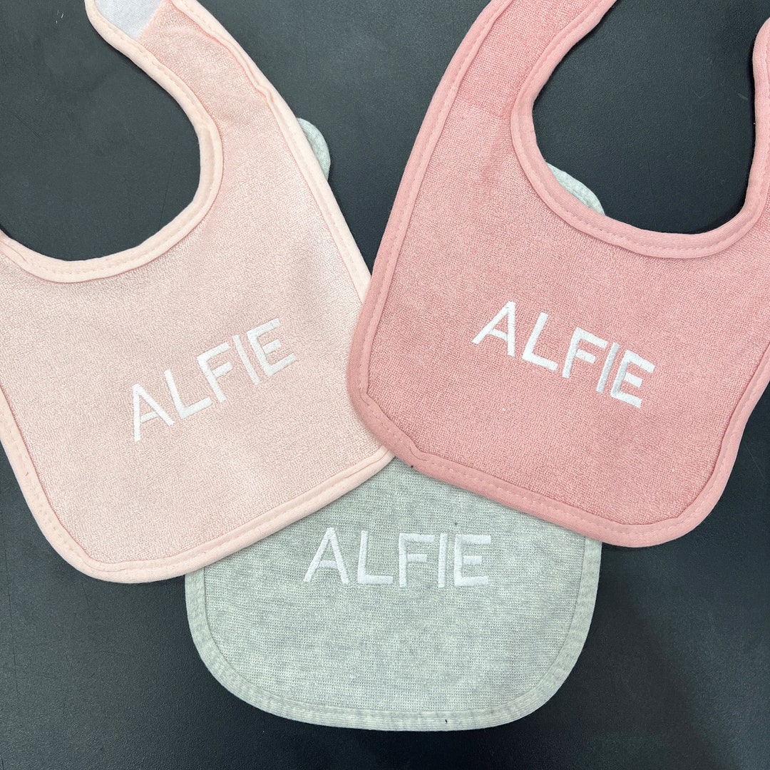 Personalised Baby Bib | Embroidered Custom Newborn Baby Bib | Kids Bib ...