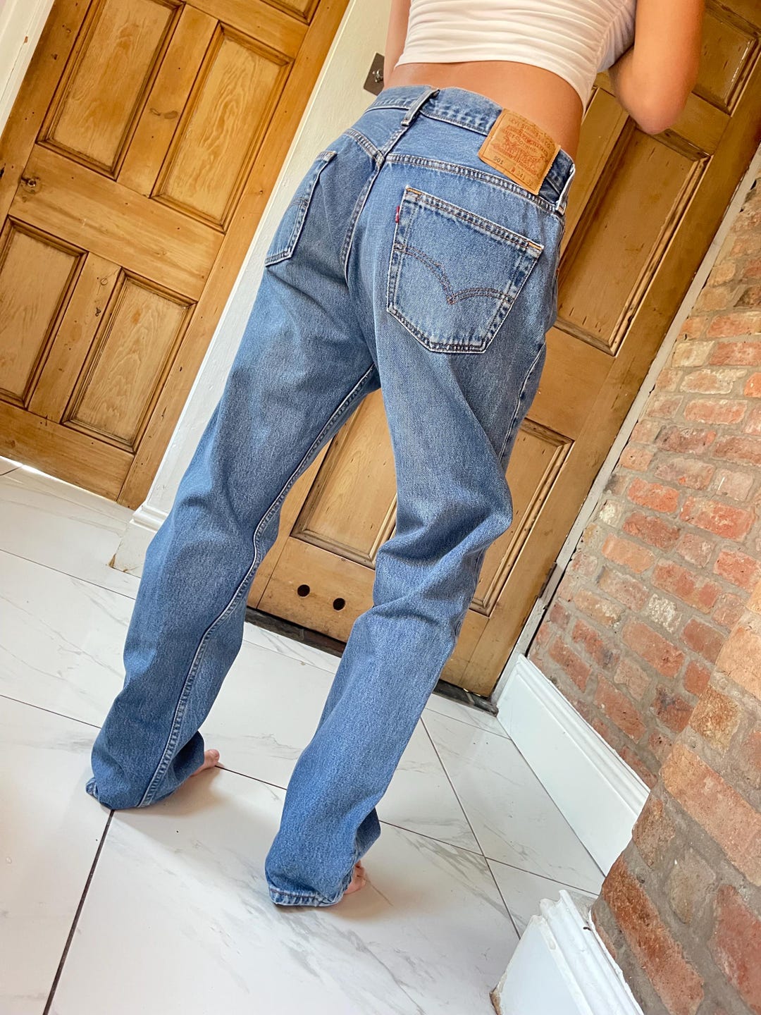 Waist 27 Leg 31 90’s Made in U.K. 1998 501 Levi Jeans Vintage Faded ...