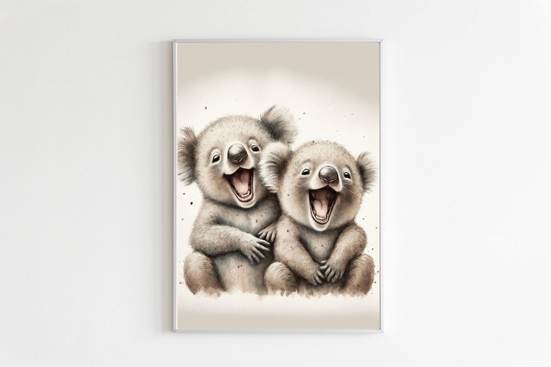 Positive Koala ' Wall Art Print | Funny Printable Gift Wall Hanging ...