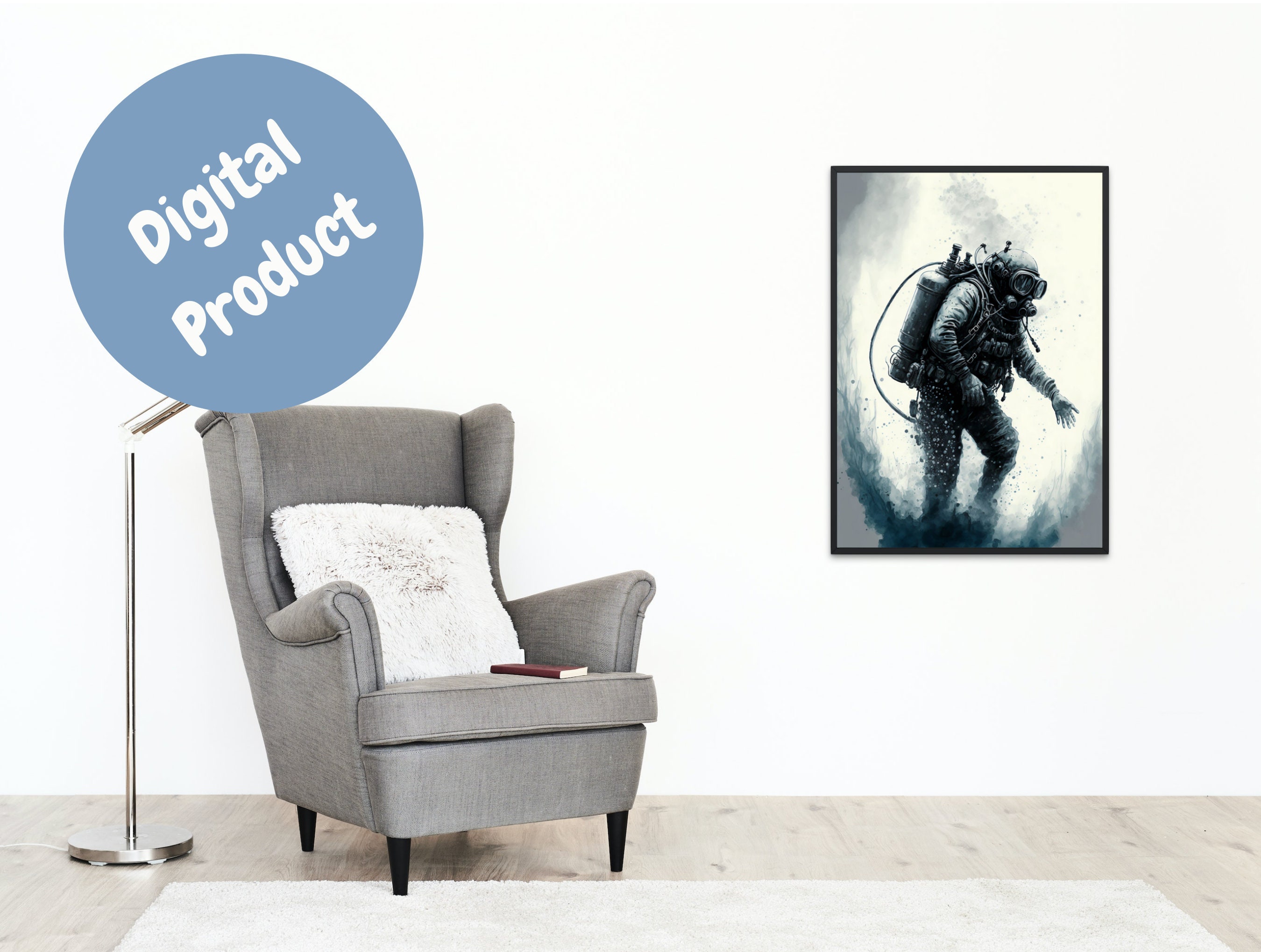 Scuba Diving Wall Art Print | Gift Idea | Ocean Wall Art Home Decor ...