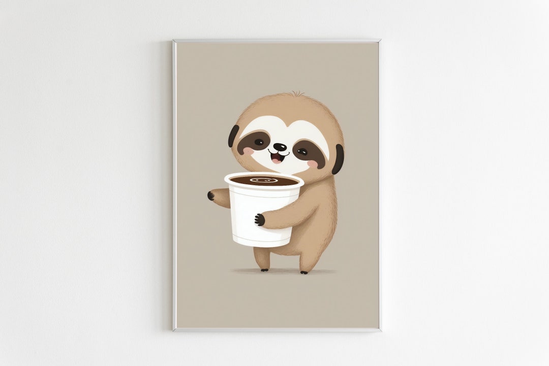 Positive Sloth ' Wall Art Print | Funny Printable Gift Wall Hanging ...