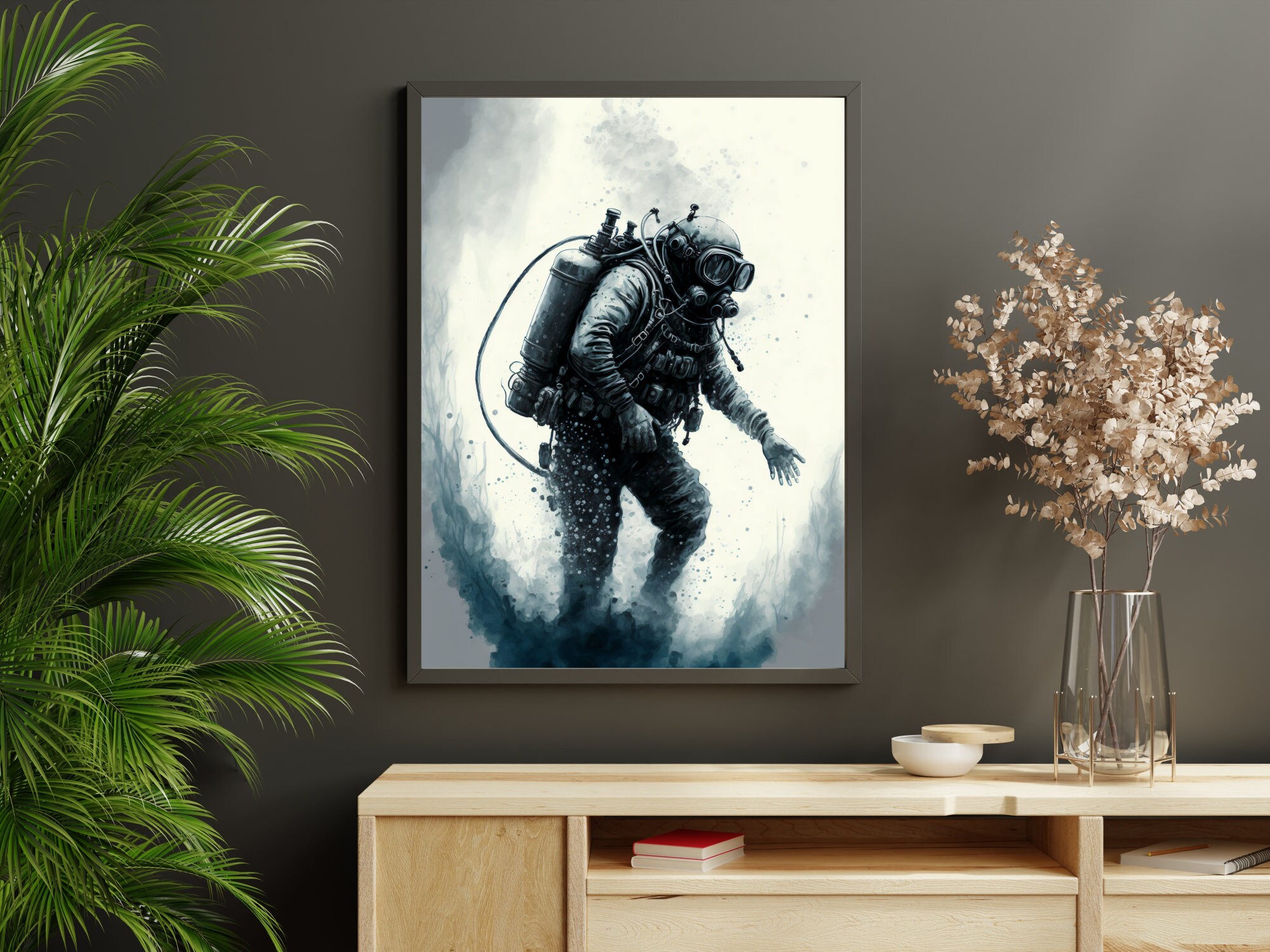 Scuba Diving Wall Art Print | Gift Idea | Ocean Wall Art Home Decor ...
