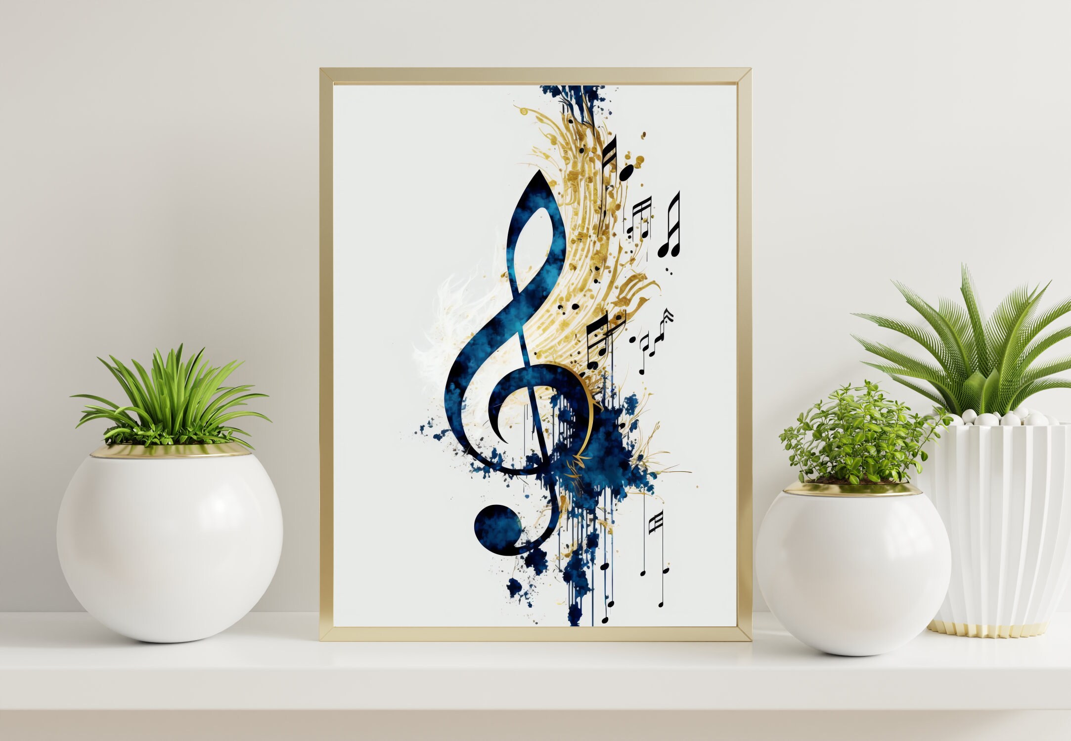 Unique Music Note Wall Art Print | Printable Gift | Wall Hanging Decor ...