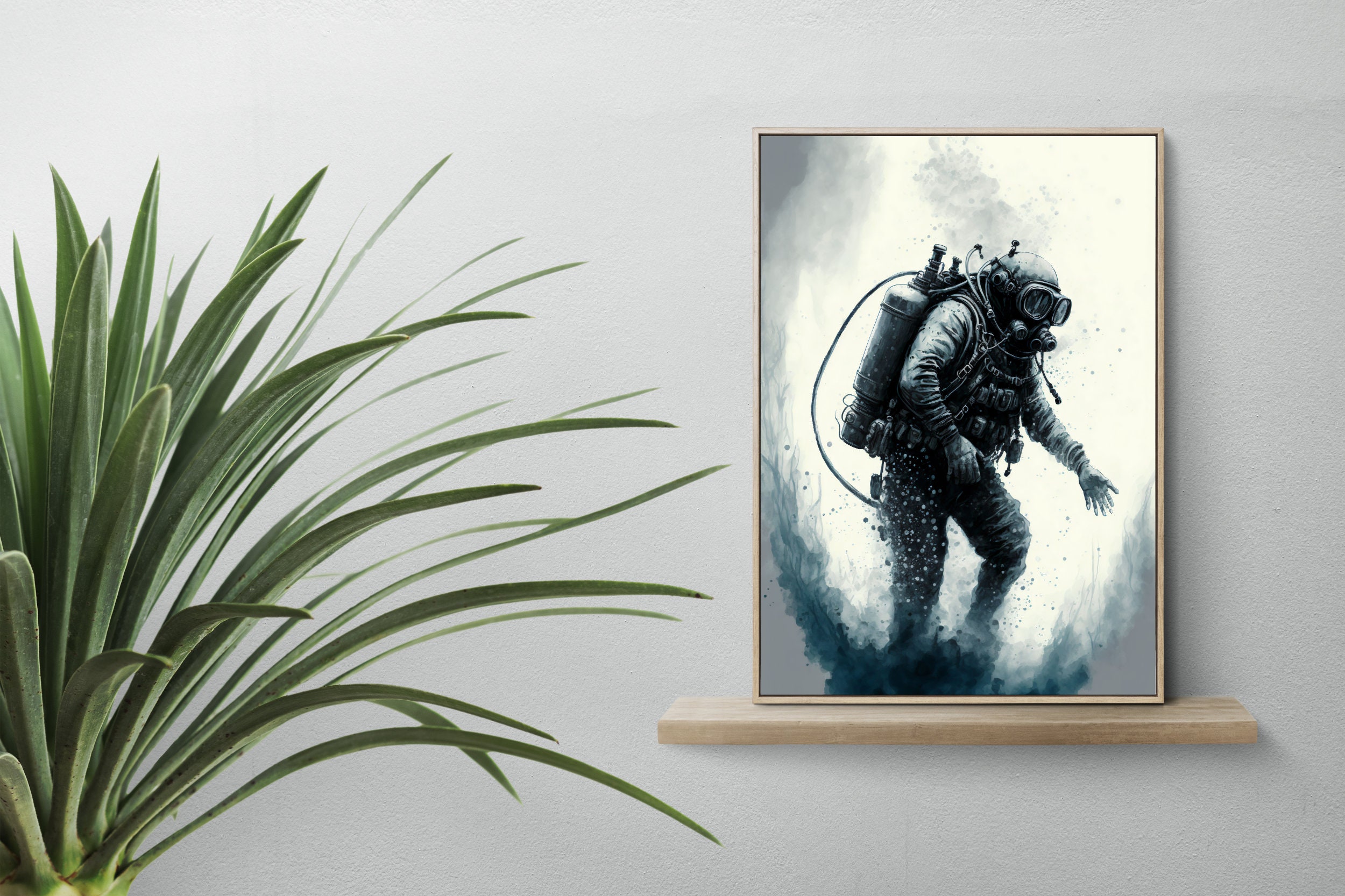 Scuba Diving Wall Art Print | Gift Idea | Ocean Wall Art Home Decor ...