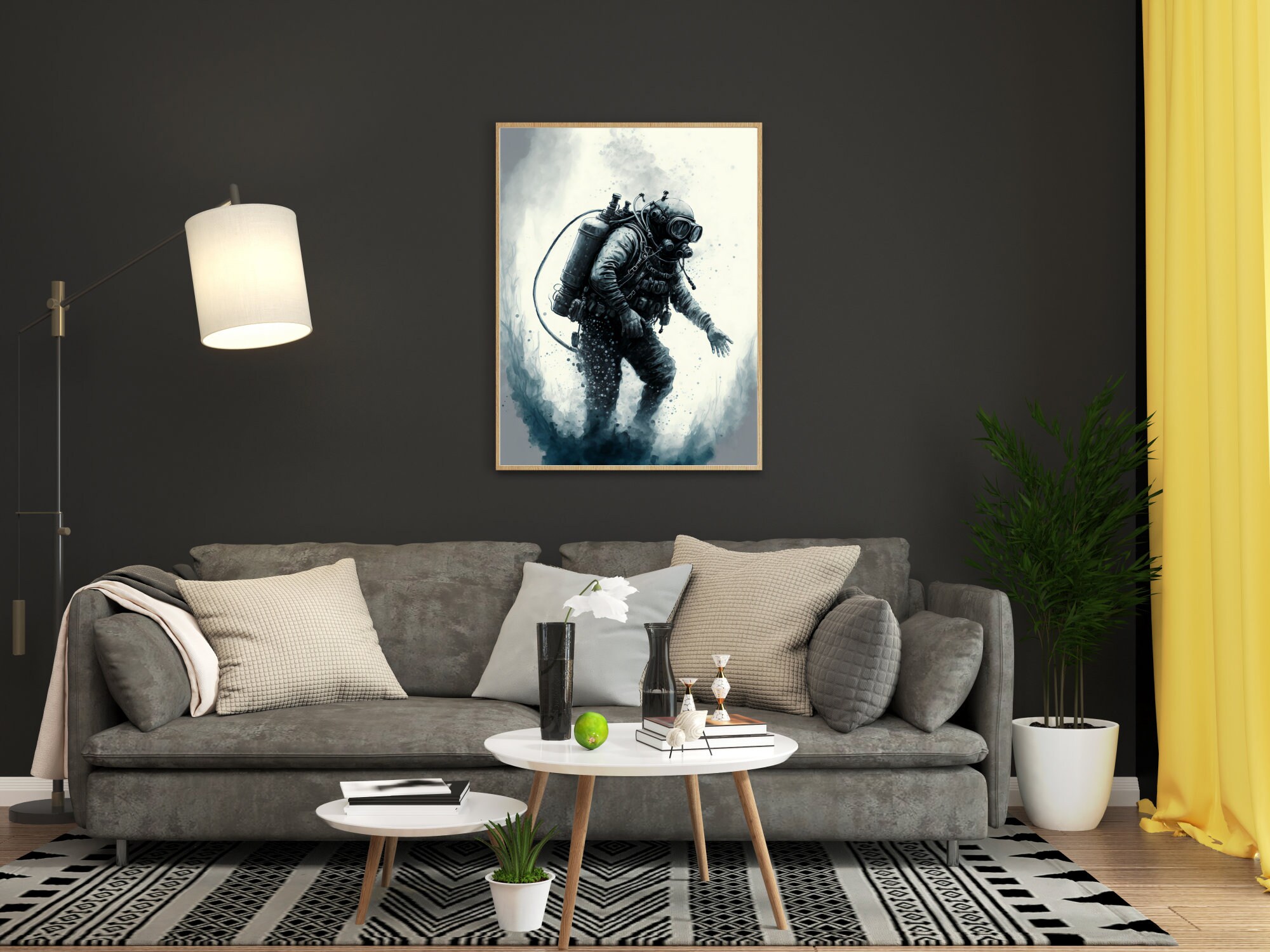 Scuba Diving Wall Art Print | Gift Idea | Ocean Wall Art Home Decor ...