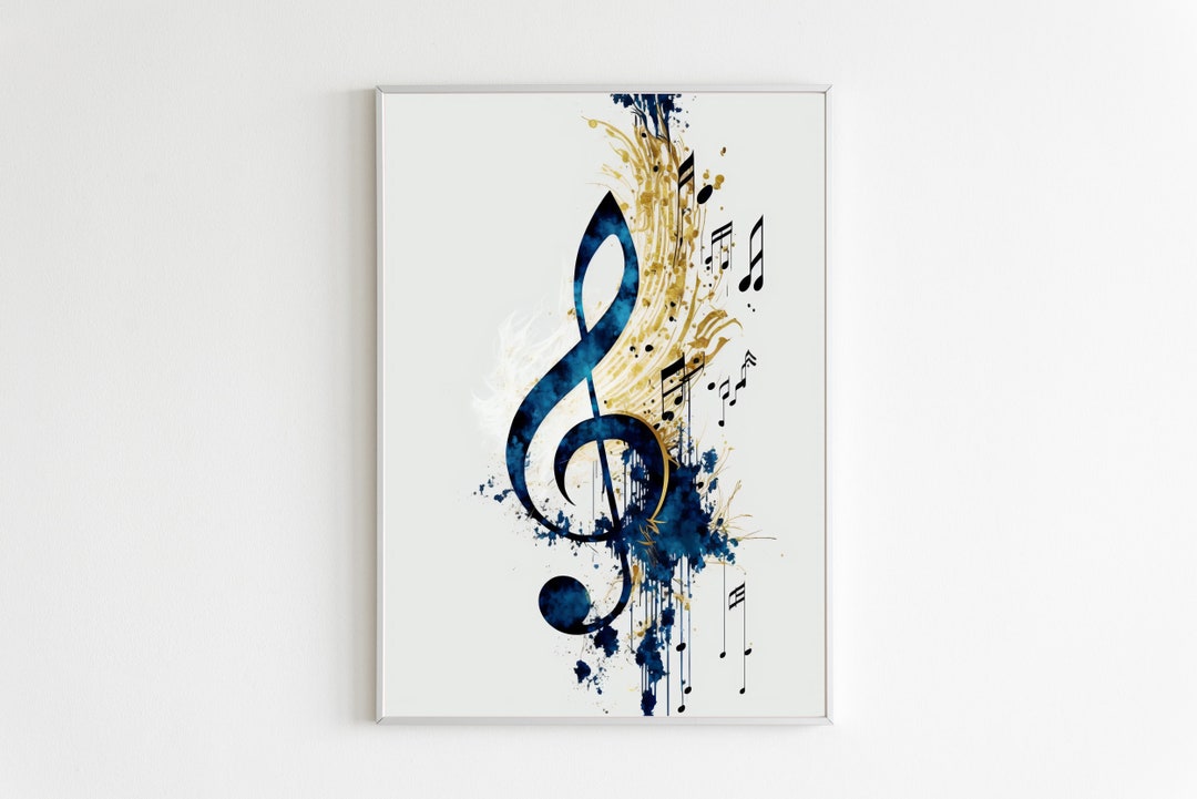 Unique Music Note Wall Art Print | Printable Gift | Wall Hanging Decor ...